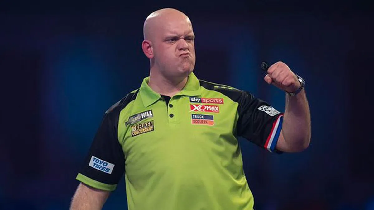 Darts-vb: Van Gerwen is a négy között, meccsén vér is folyt