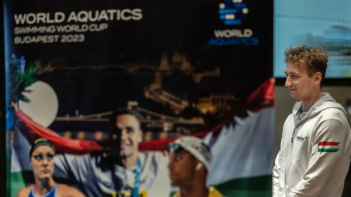 Úszás: Márton Richárd pezsgőt bontana a verseny végén