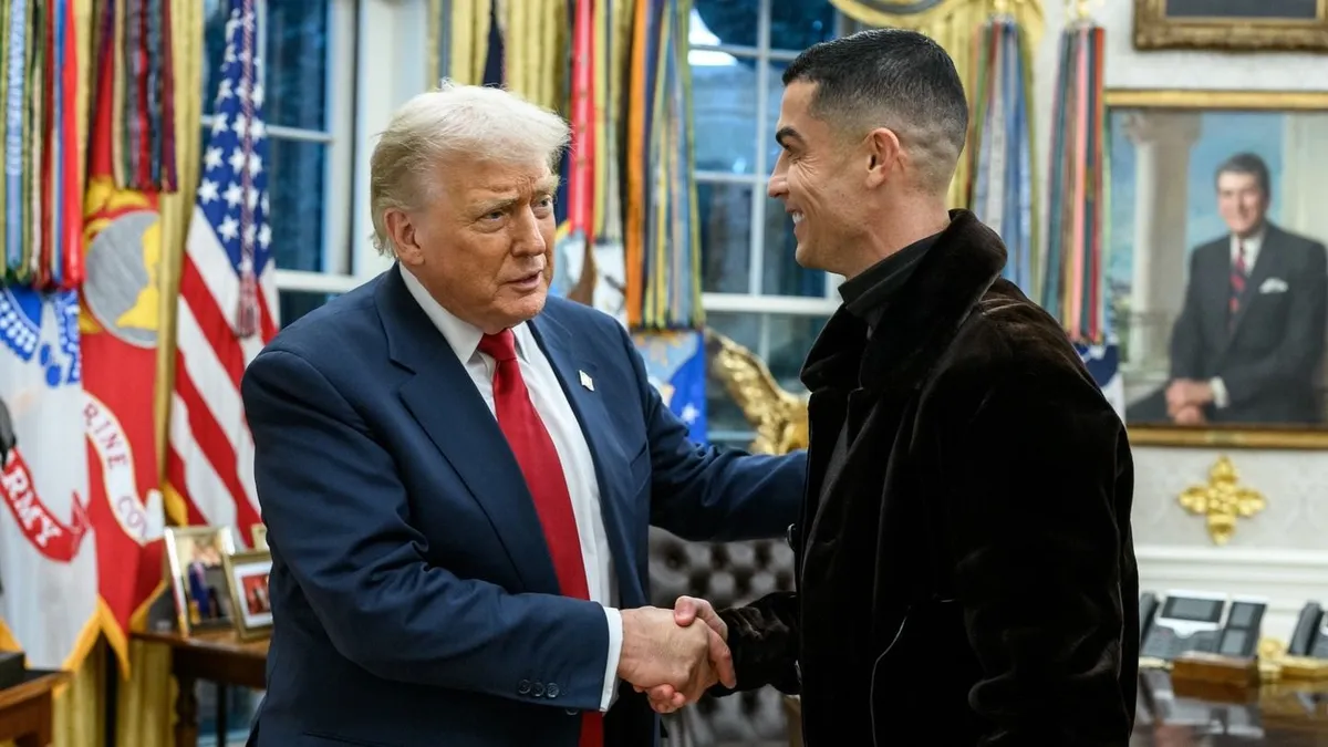 Cristiano Ronaldo a Fehér Házban járt, Trump a fiának is bemutatta